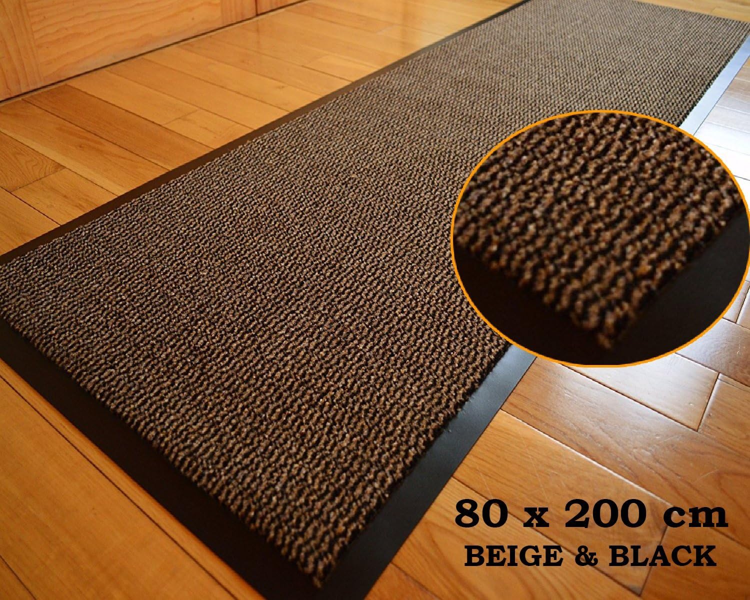 Lawang(R) BEIGE & BLACK HEAVY DUTY NON SLIP RUBBER BACK BARRIER MAT ...