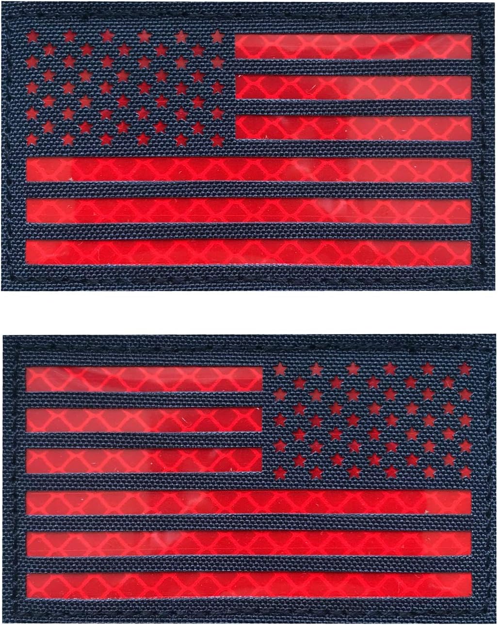 Amazon.com: 2x3.5 Reflective US USA American Flag Morale Tactical Patches Hook-Fastener Backing ...