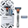 Amazon.com: Amazon Brand - Solimo 5-Blade MotionSphere Razor for Men with Dual Lubrication and ...