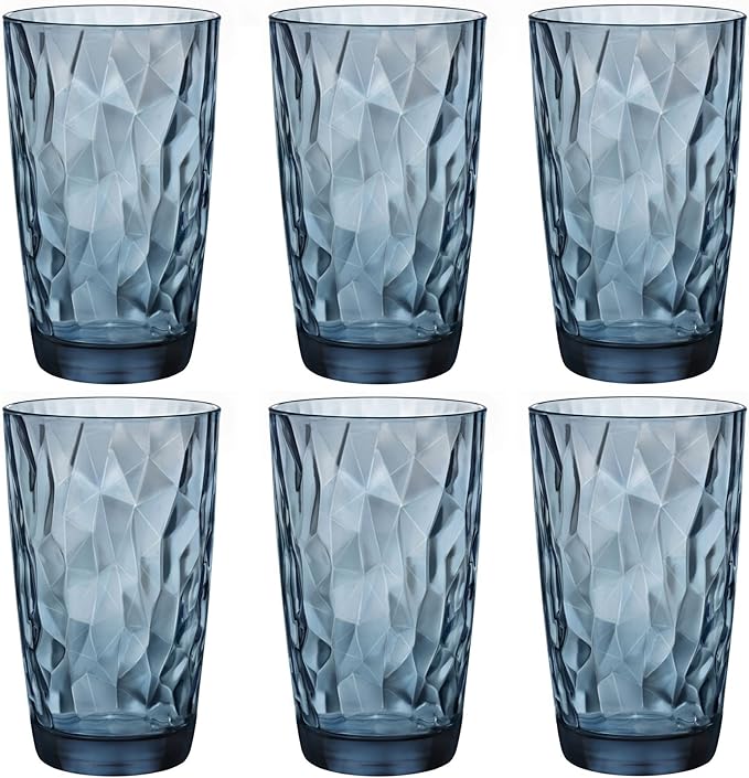Bormioli Rocco Diamond Ocean Blue Hi-ball tumbler 470ml, blue, 6 ...