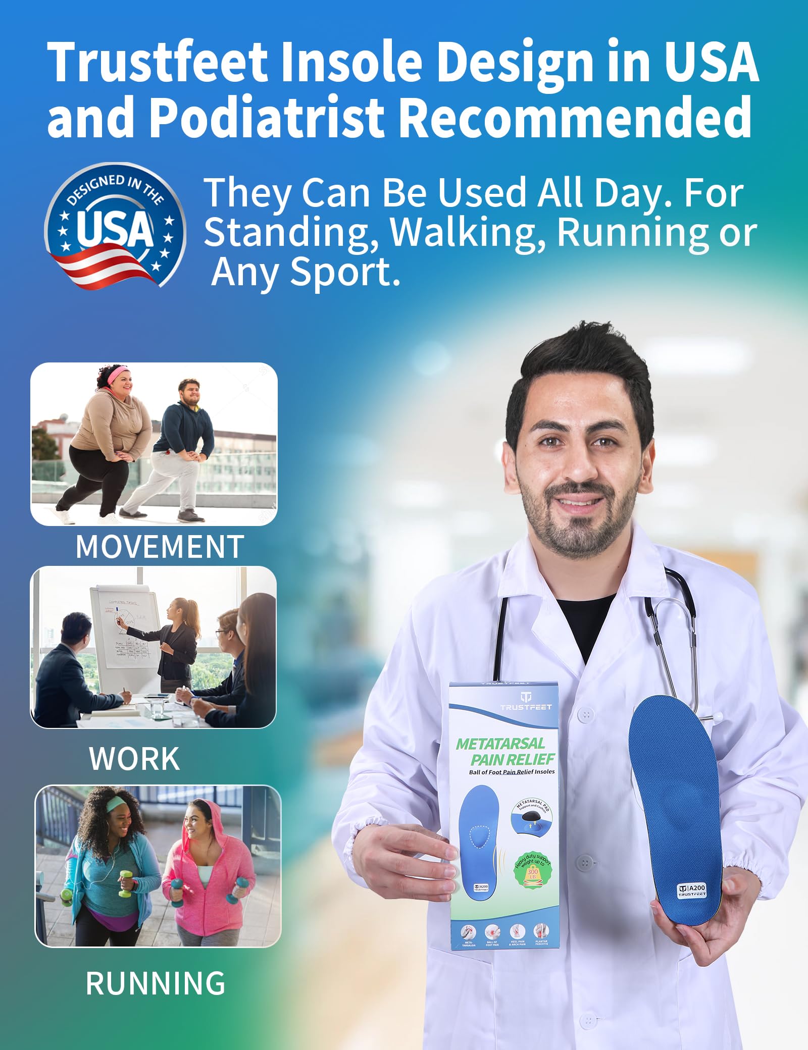 Mua Trustfeet Heavy Duty Support Metatarsal Pain Relief Insoles for ...