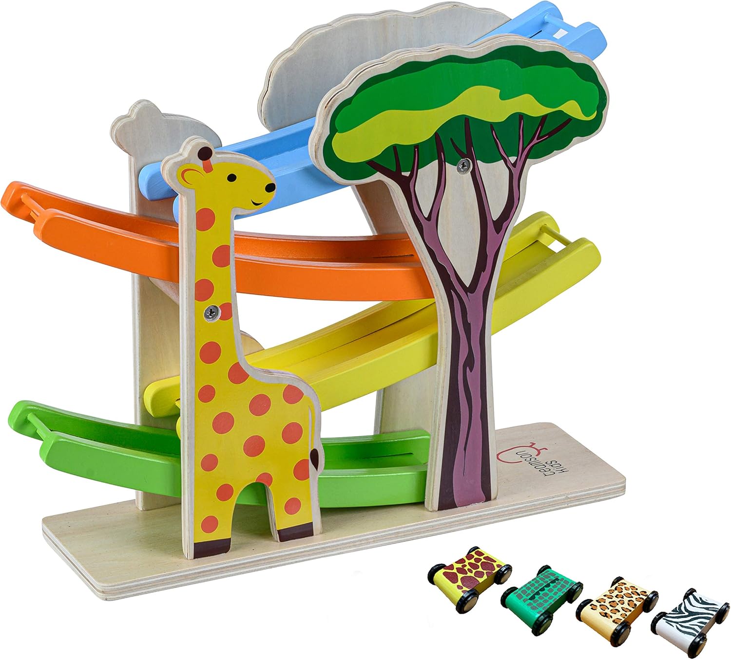 Teamson Kids Preschool Wooden Ramp Racer Toy, Click Clack Track, Zig ...