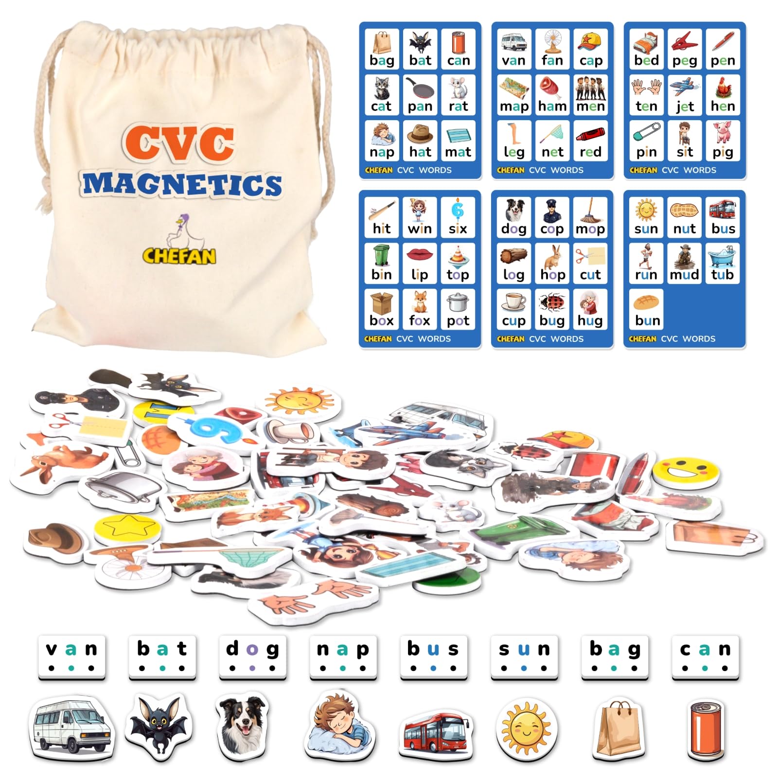 Mua CHEFAN CVC Objects Magnetic Foam, 52 Pieces CVC Word Games, Fridge ...