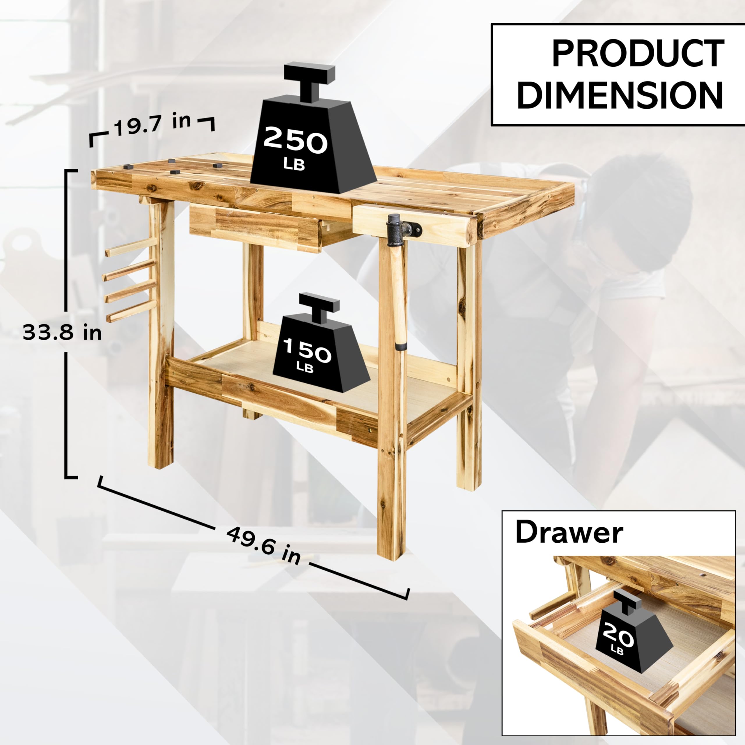 Mua Olympia Tools 48-Inch Acacia Hardwood Workbench with Drawer ...