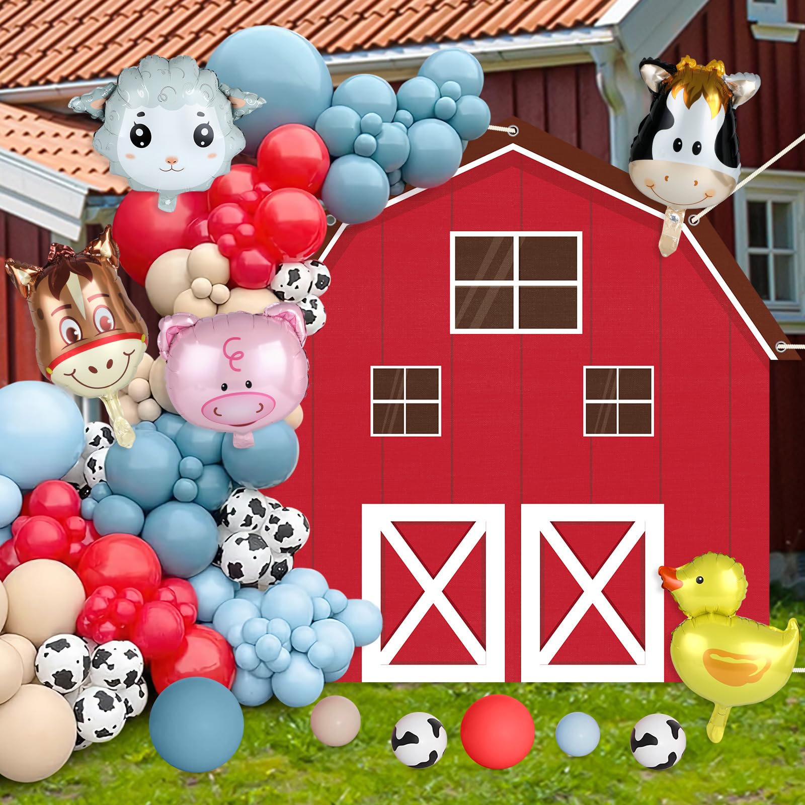 Mua Farm Animals Party Decoration Set Farmhouse Backdrop Cow Balloon ...