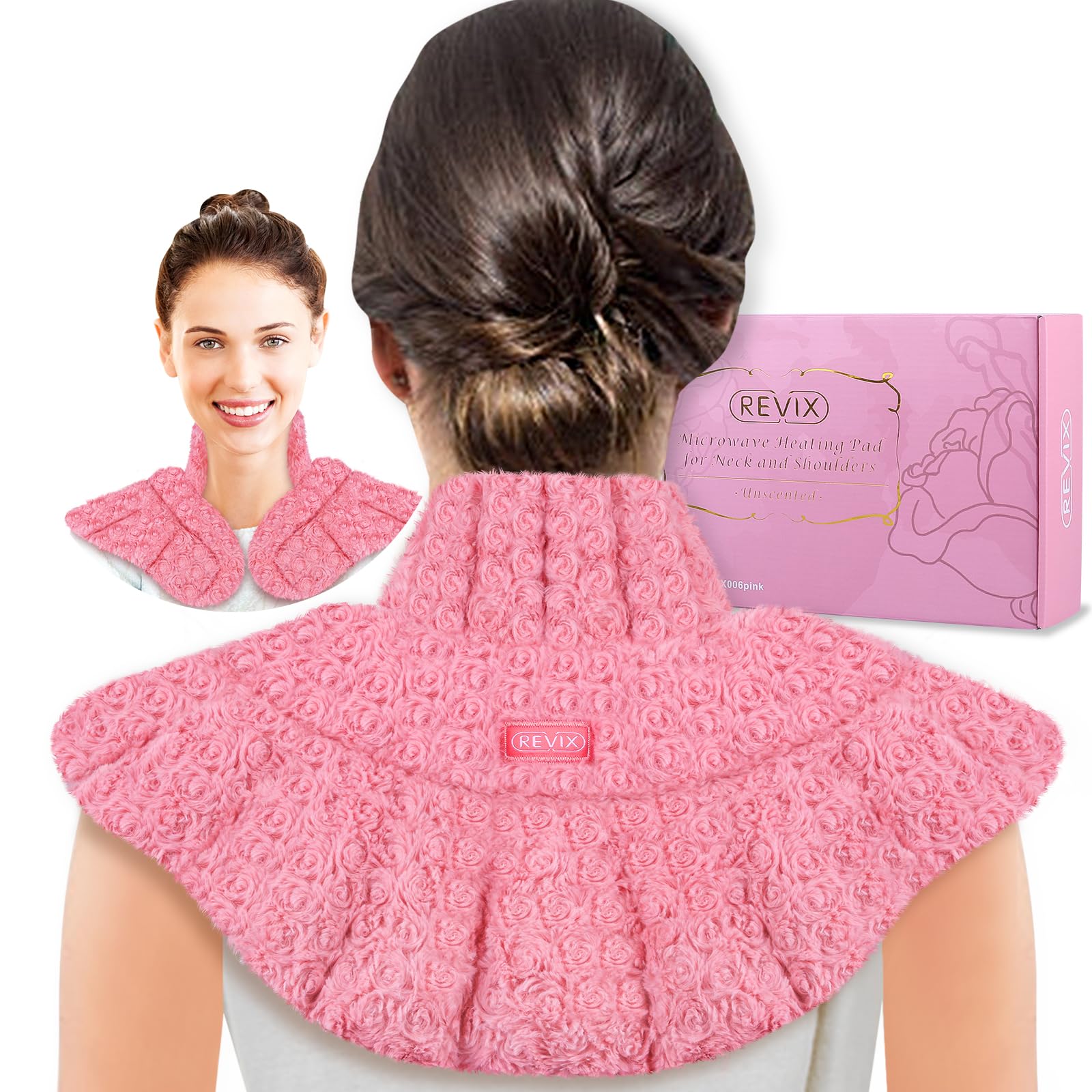 REVIX Microwave Heated Neck and Shoulder Wrap with Moist Heat, Neck ...