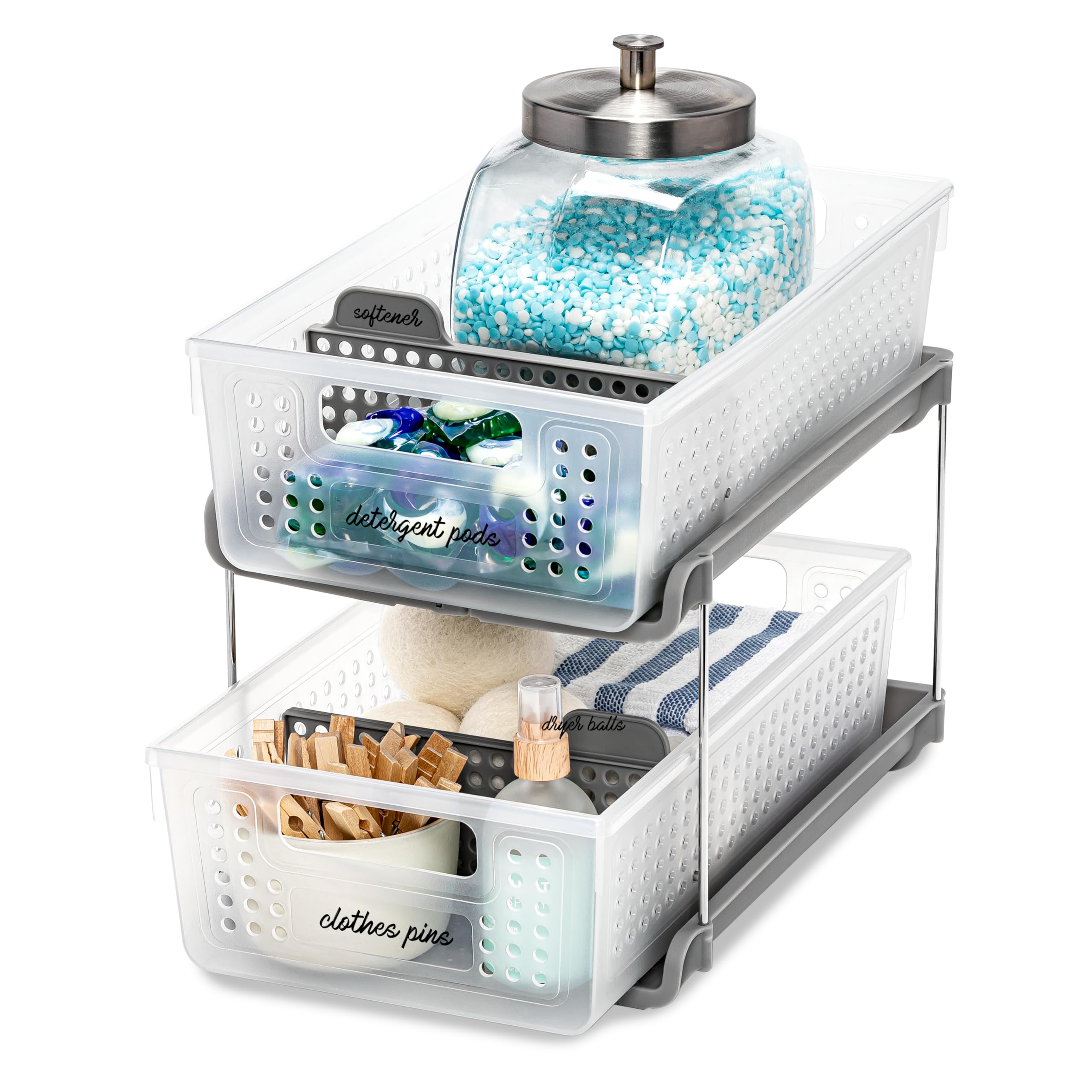 madesmart Antimicrobial 2 Tier Organizer, Pack of 1, Frost for sale ...