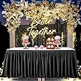 Amazon.com: Albassa Black Table Skirt for Rectangle Table 6ft Polyester ...