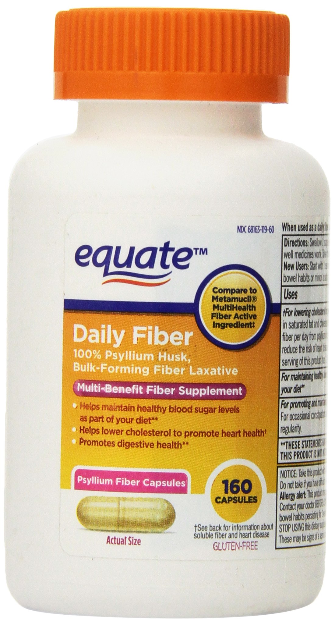Mua Equate Fiber Therapy, For Regularity Fiber Supplement Capsules, 160 ...