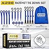 AUGO Ratchet Straps Heavy Duty 4 Pack -15 FT - 2200 LB Break Strength ...