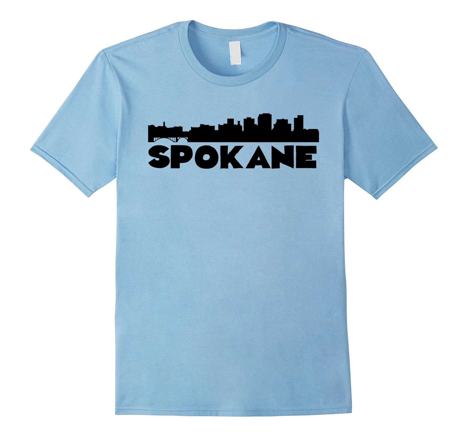 Cityscape Silhouette Skyline Of Spokane WA Graphic T-Shirt-Art – Artvinatee