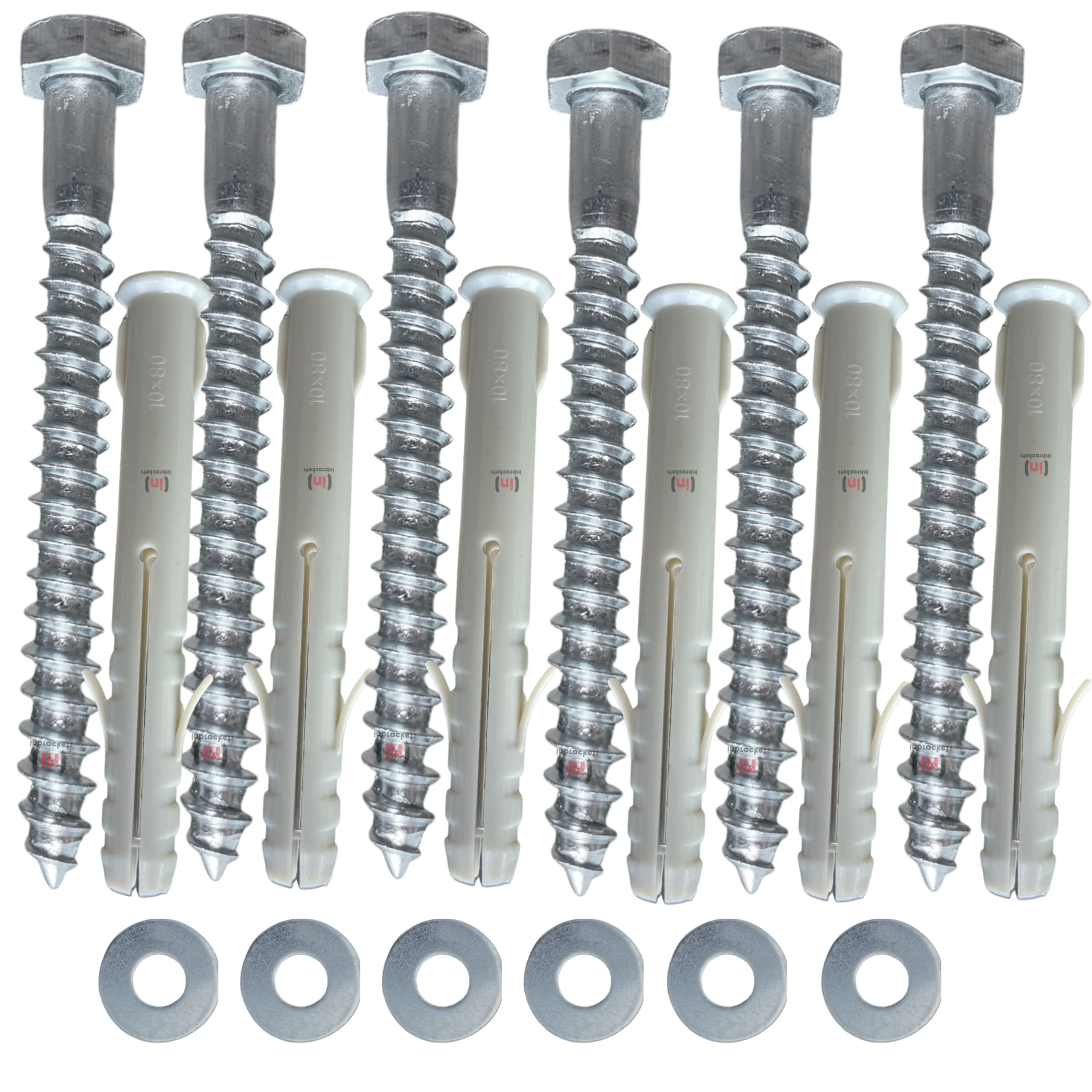 Mua Inbrackets Value M8 x 80mm Masonry Brick Wall Fixing Screw Bolts ...