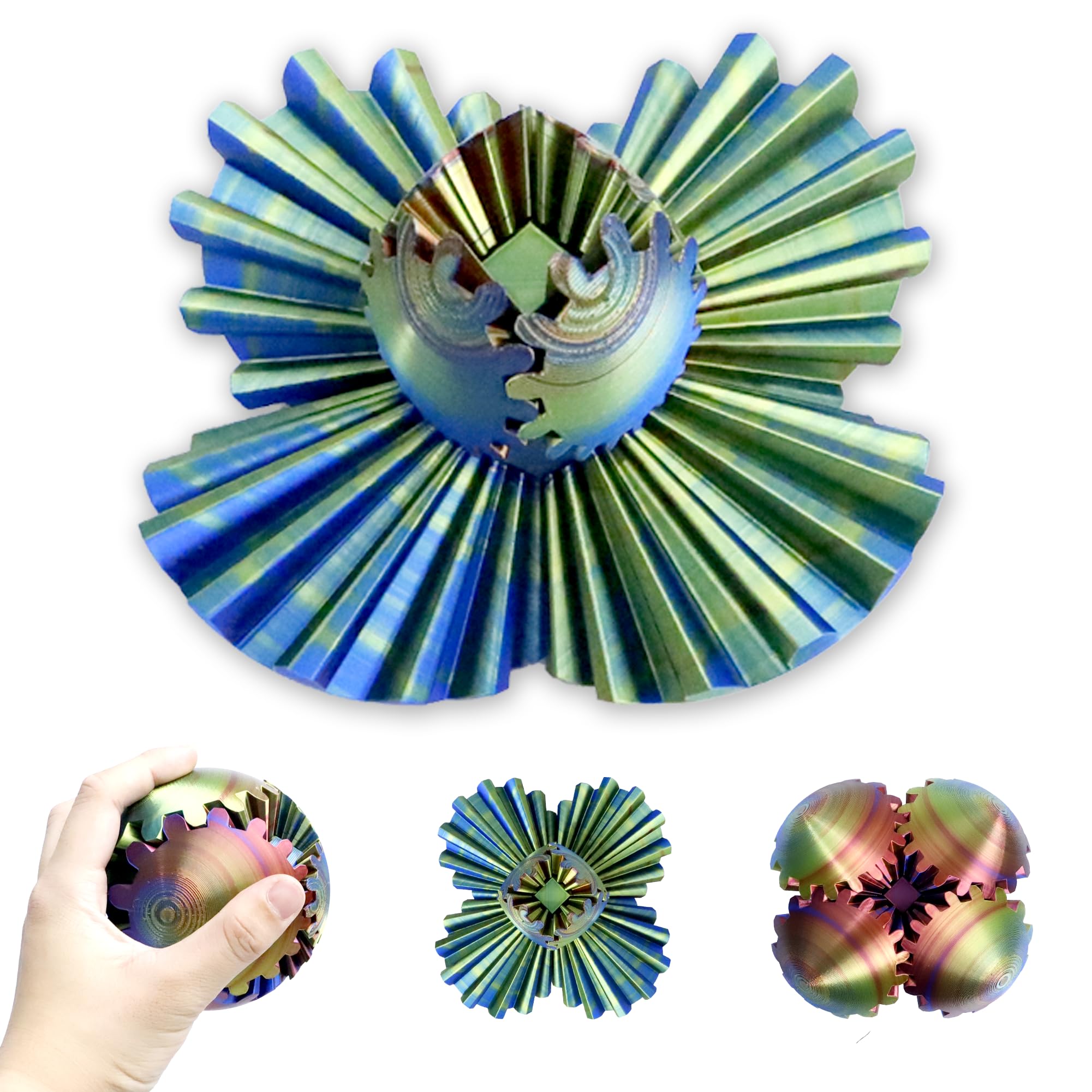 Flavery Gear Ball - 11cm/4.3 inch Gear Sphere, 3D Printed Steampunk ...