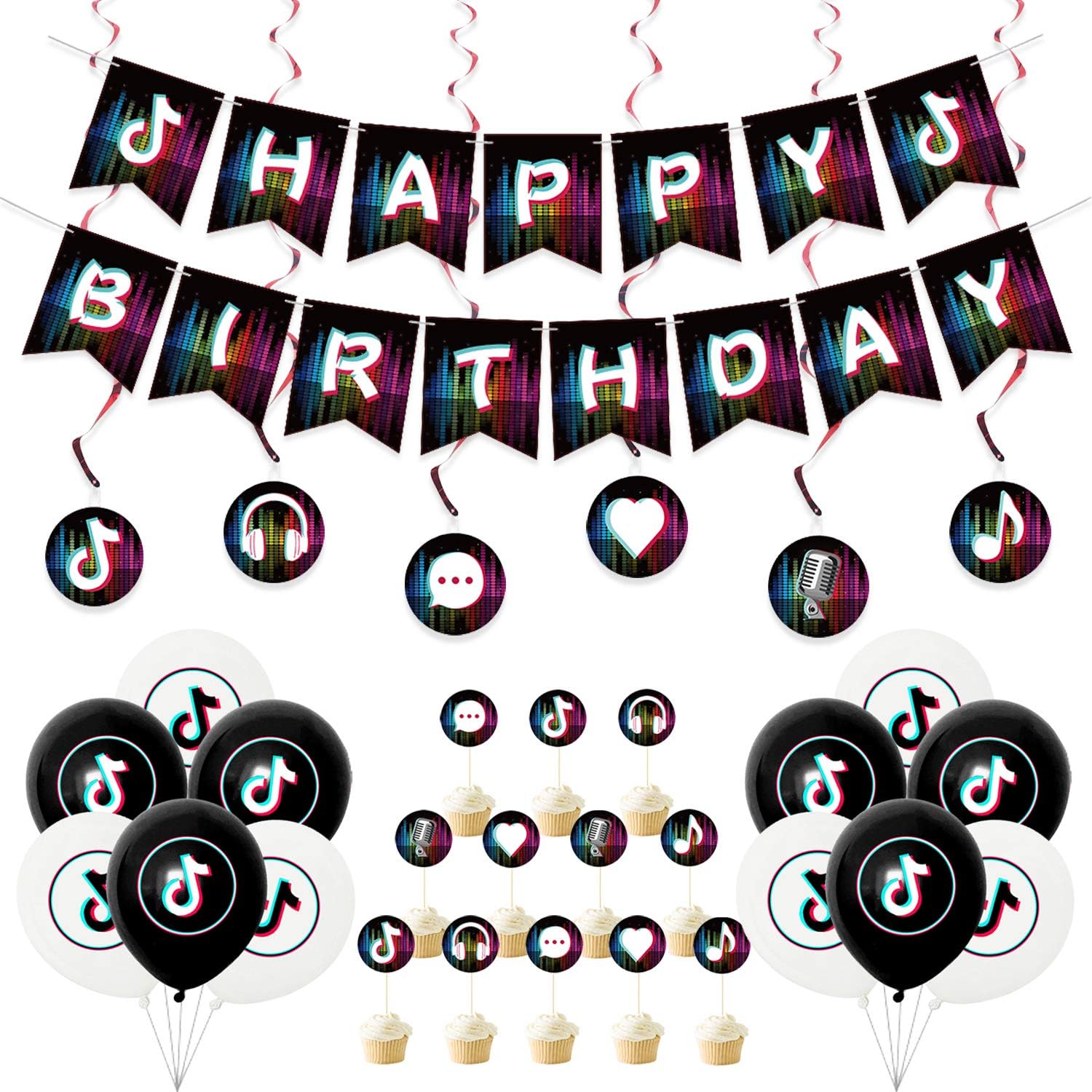 Zsroot Tik Tok Themed Birthday Party Supplies Set, Tik Tok Party ...