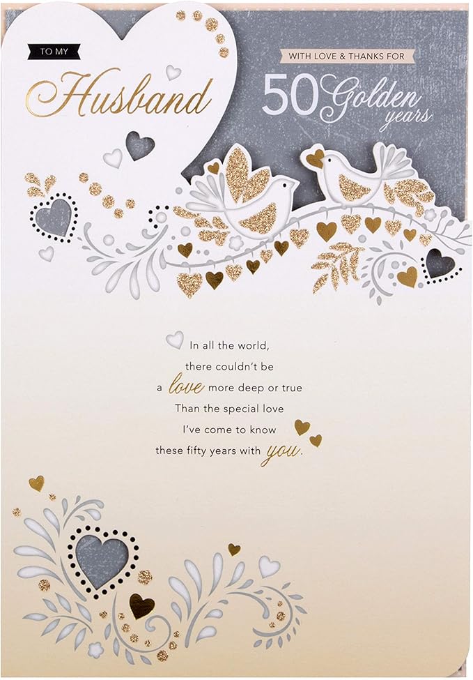 Golden Wedding Anniversary Card For Husband From Hallmark Die cut golden-wedding-anniversary-card-for-husband-from-hallmark-die-cut