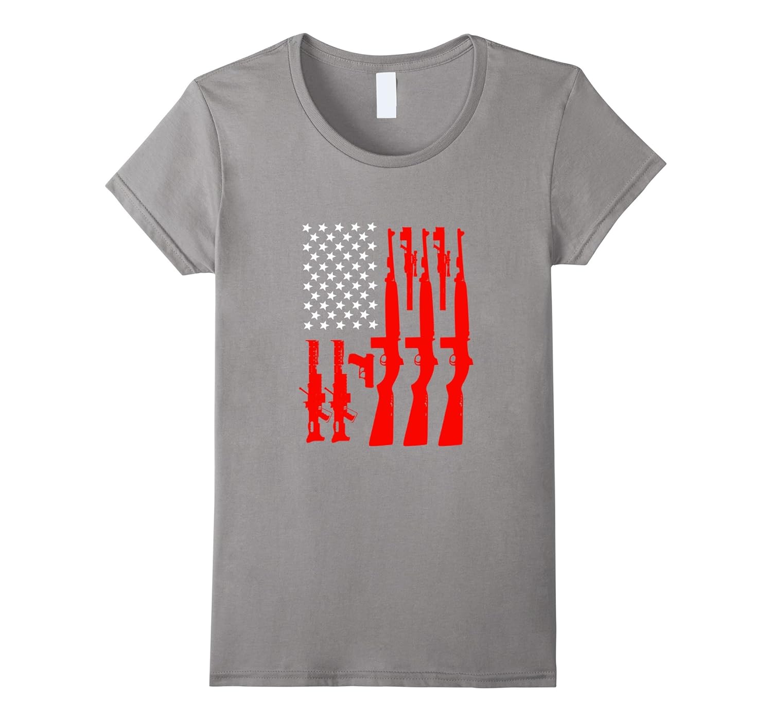 Red White And Blue Assault Rifle Guns Flag 4TH Of July T-4LVS – 4loveshirt