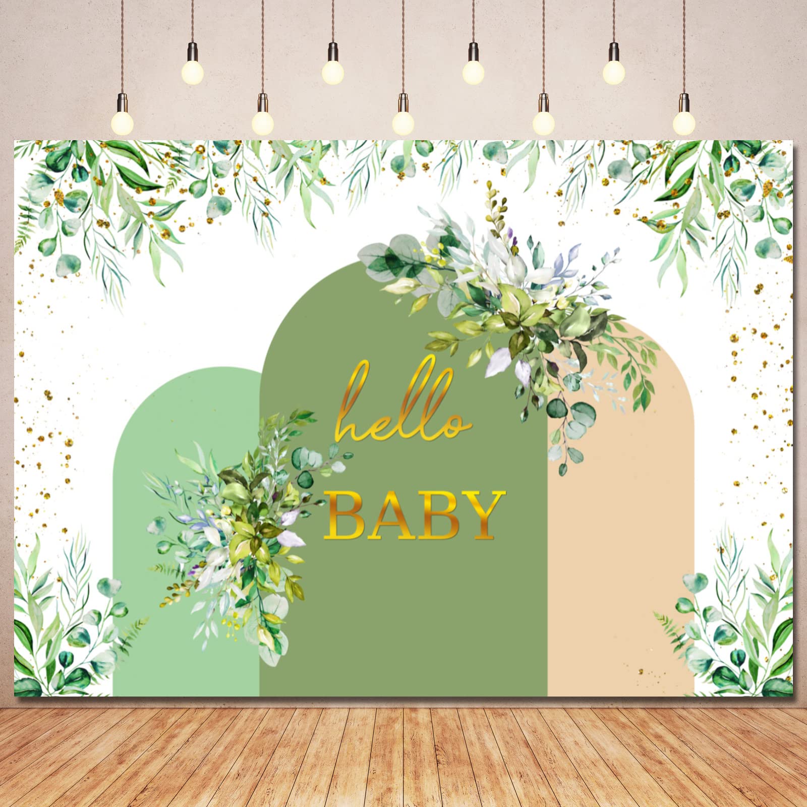 Sage Green Baby Shower Backdrop Boho Baby Shower Decorations,Greenery ...