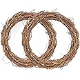 Amazon.com: JStnana 14 Inch Grapevine Wreath, 2Pcs Rattan Branch Wreath ...