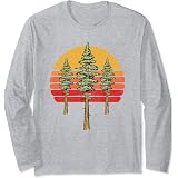Amazon.com: Retro Sun & Three Minimalist Redwood Trees Graphic T-Shirt ...