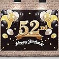 Amazon.com: SHUNTAI 52nd Birthday Balloons Gold and Black 52 Birthday ...