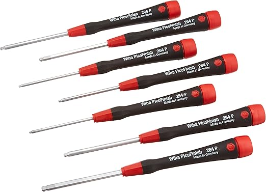 Wiha 26493 Ball End Hex Screwdriver Set with Precision Soft PicoFinish ...