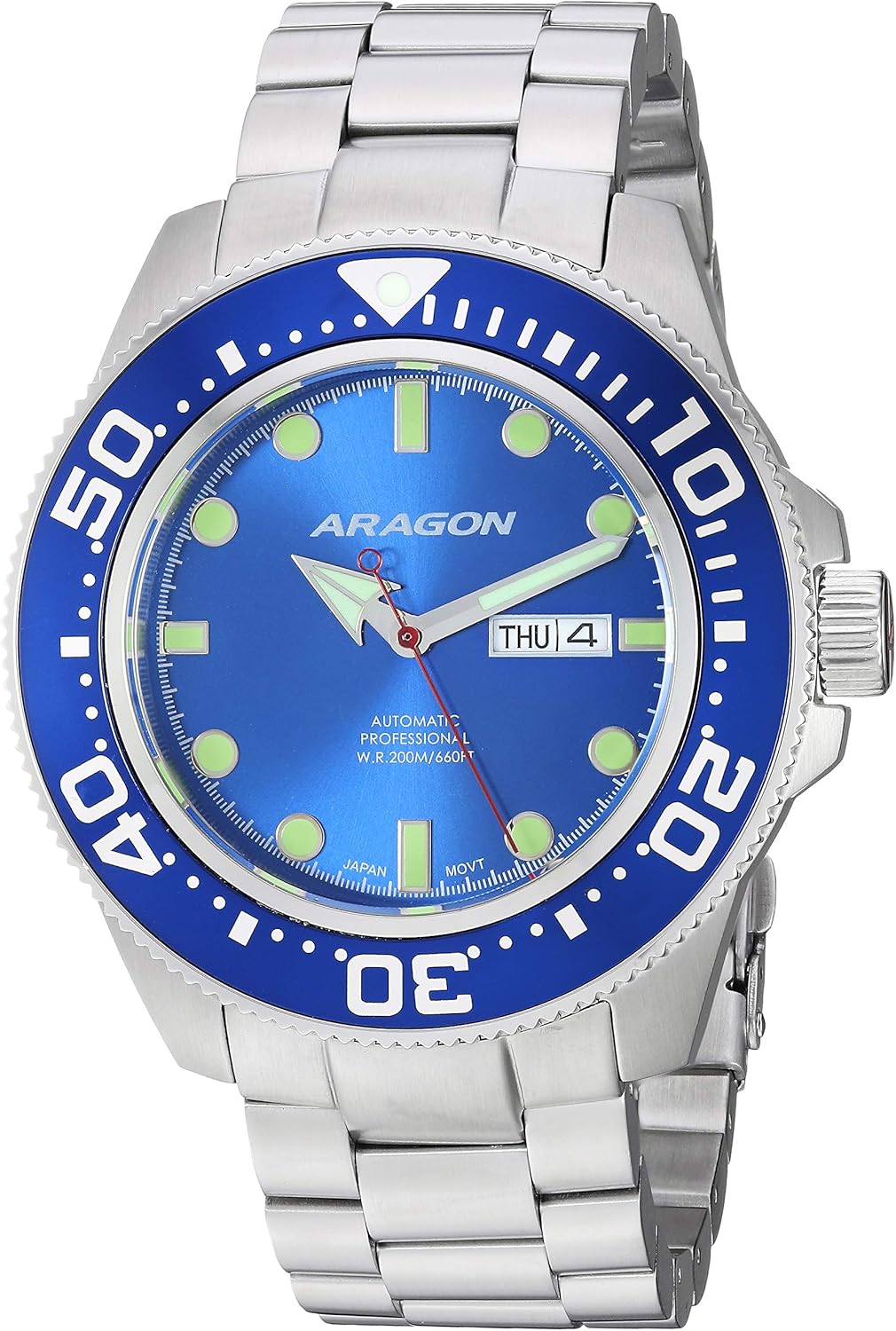 Amazon.com: Aragon Men's Automatic-self-Wind Watch with Stainless-Steel ...