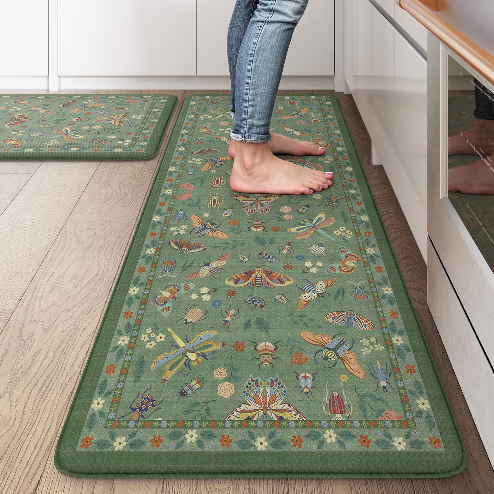 LEEVAN Anti Fatigue Mats for Kitchen Floor Non-Slip, Cushioned Kitchen ...