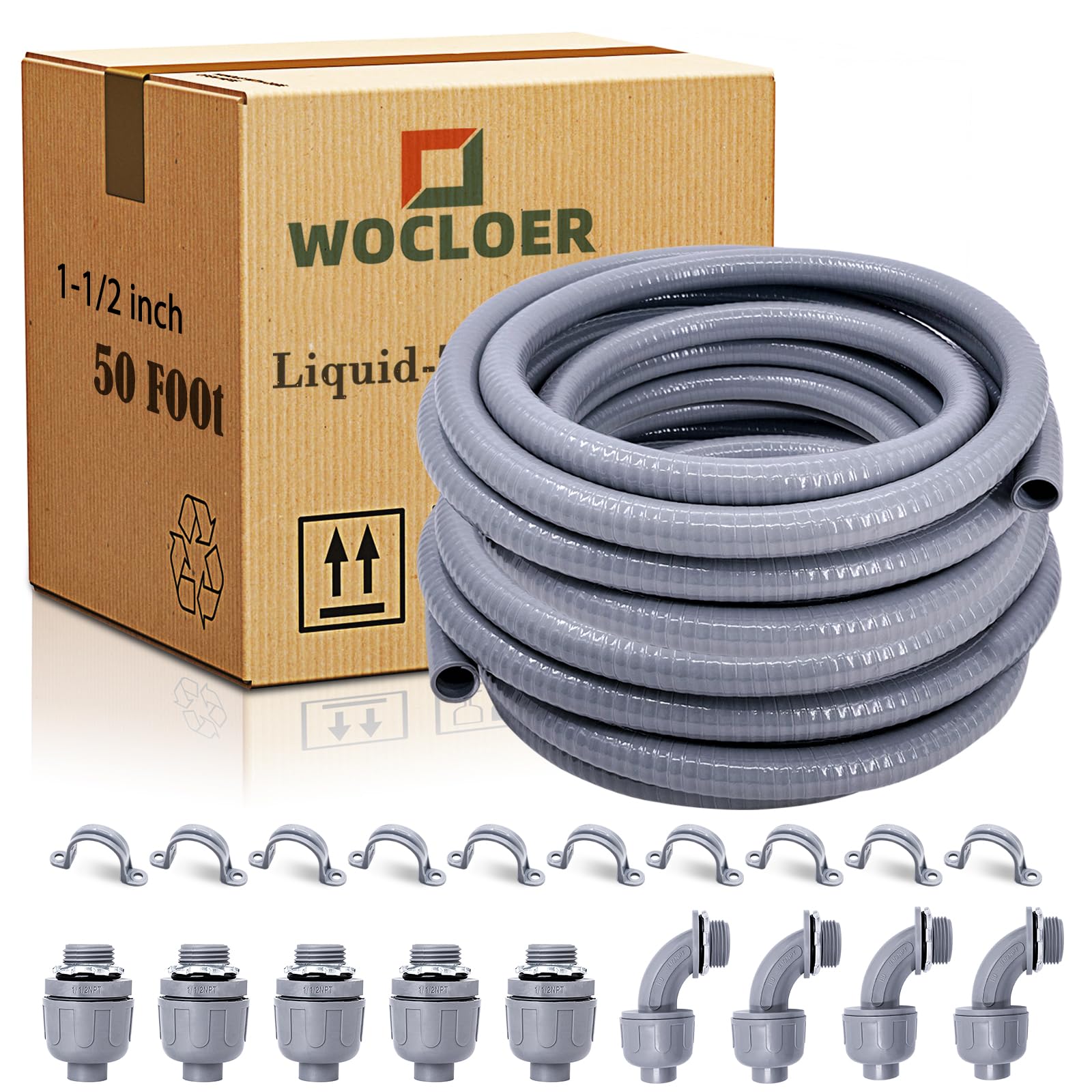 Mua 1-1/2 inch 50 Foot Liquid-Tight Conduit Kit, Flexible Non Metallic ...