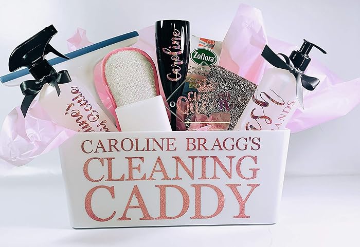 Cleaning Hamper, Cleaning Spray Bottle, Cleaning caddy Personalised ...