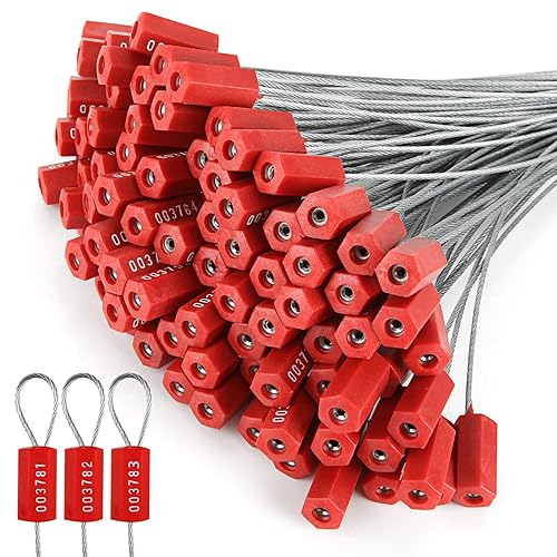 100 PCS Steel Cable Seals Numbered Security Seals Tamper Proof Tags ...