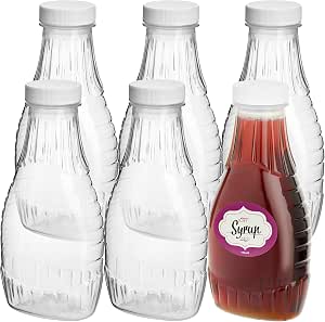 Amazon.com: Pack of 6 - Empty Plastic Bottles for Sauce- Clear Salad ...