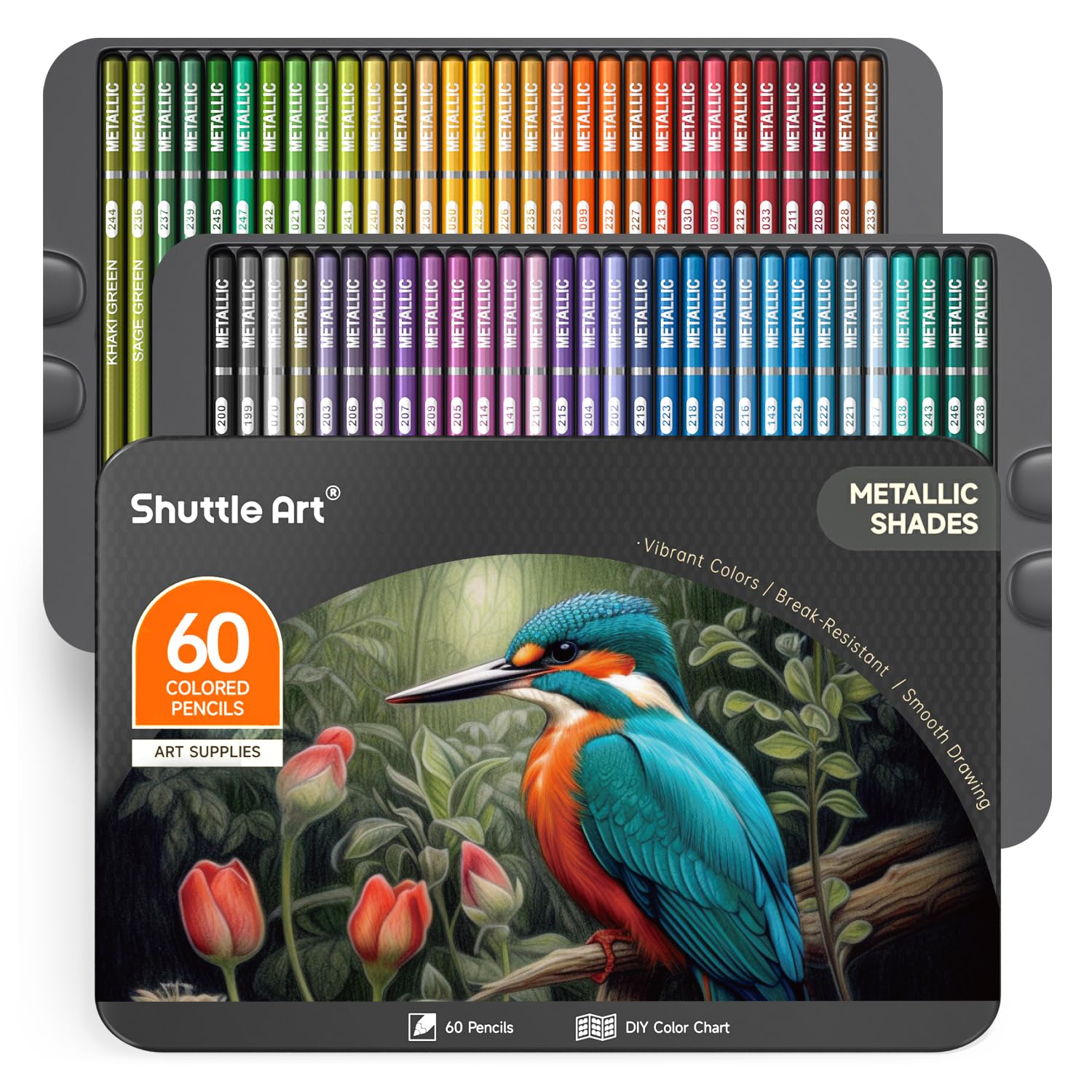 Mua Shuttle Art 60 Metallic Colored Pencils, Colored Pencils for Adult ...