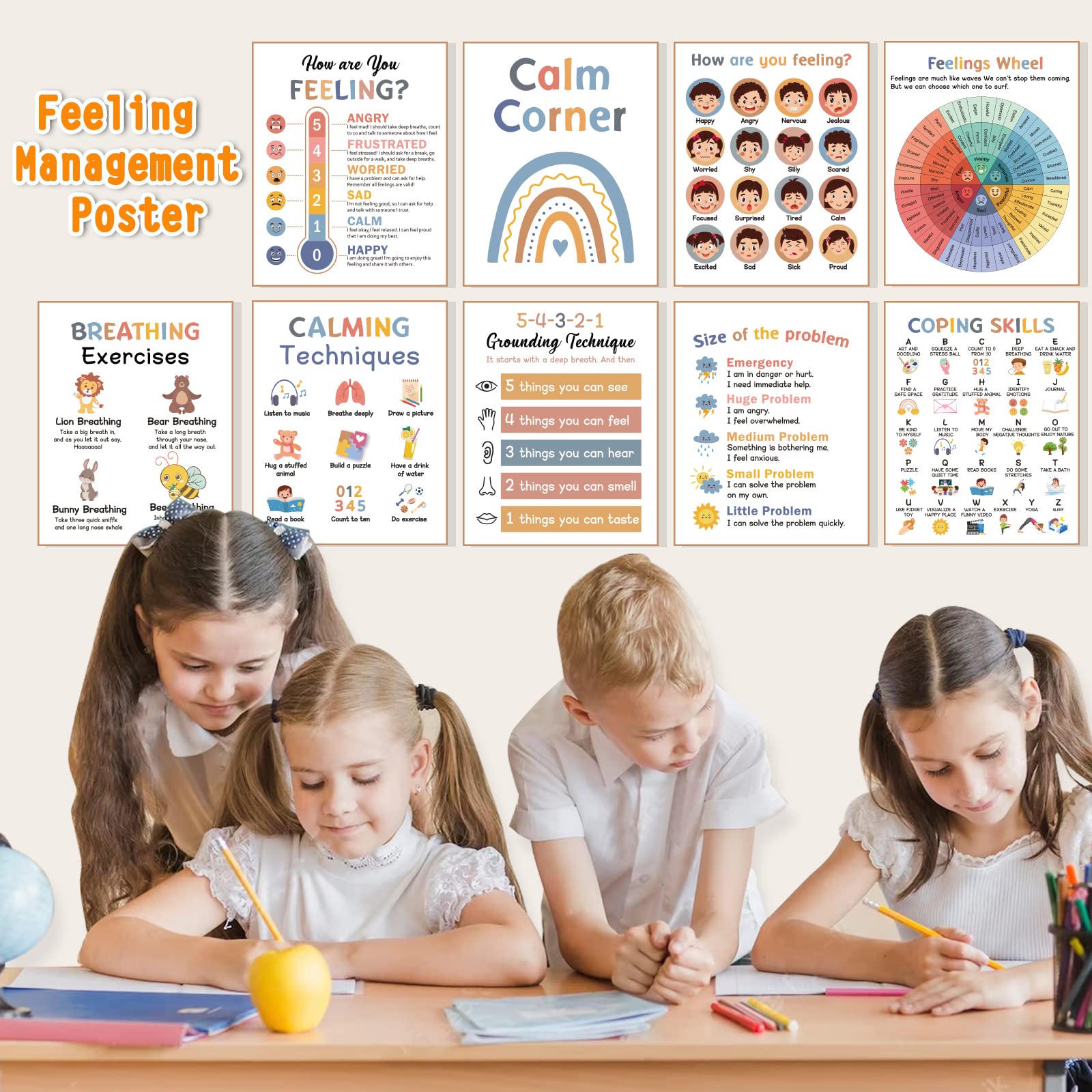 Mua 9 Calming Corner Posters Classroom, Calm Down Corner Feelings Chart ...