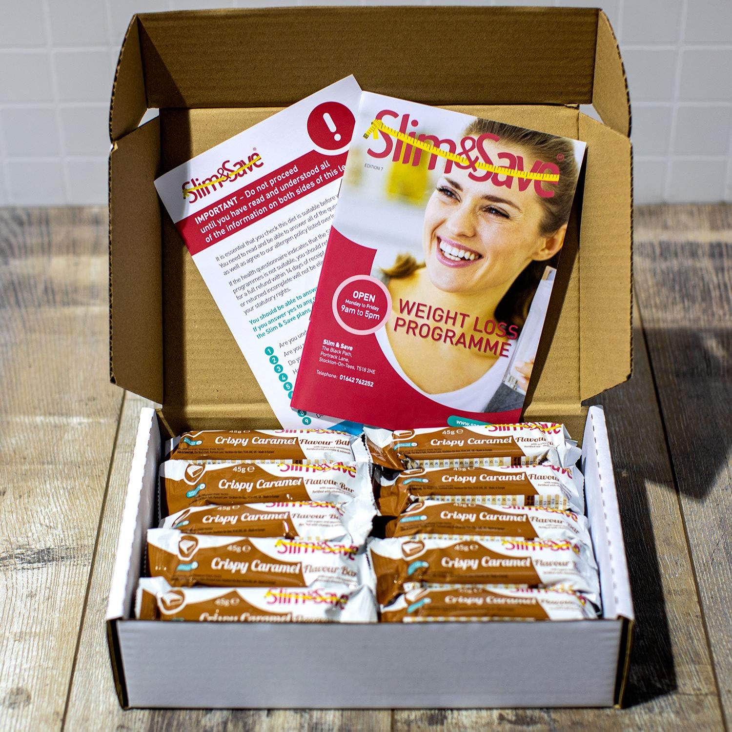 30 Slim & Save Crispy Caramel Diet Meal Replacement Bars – BigaMart