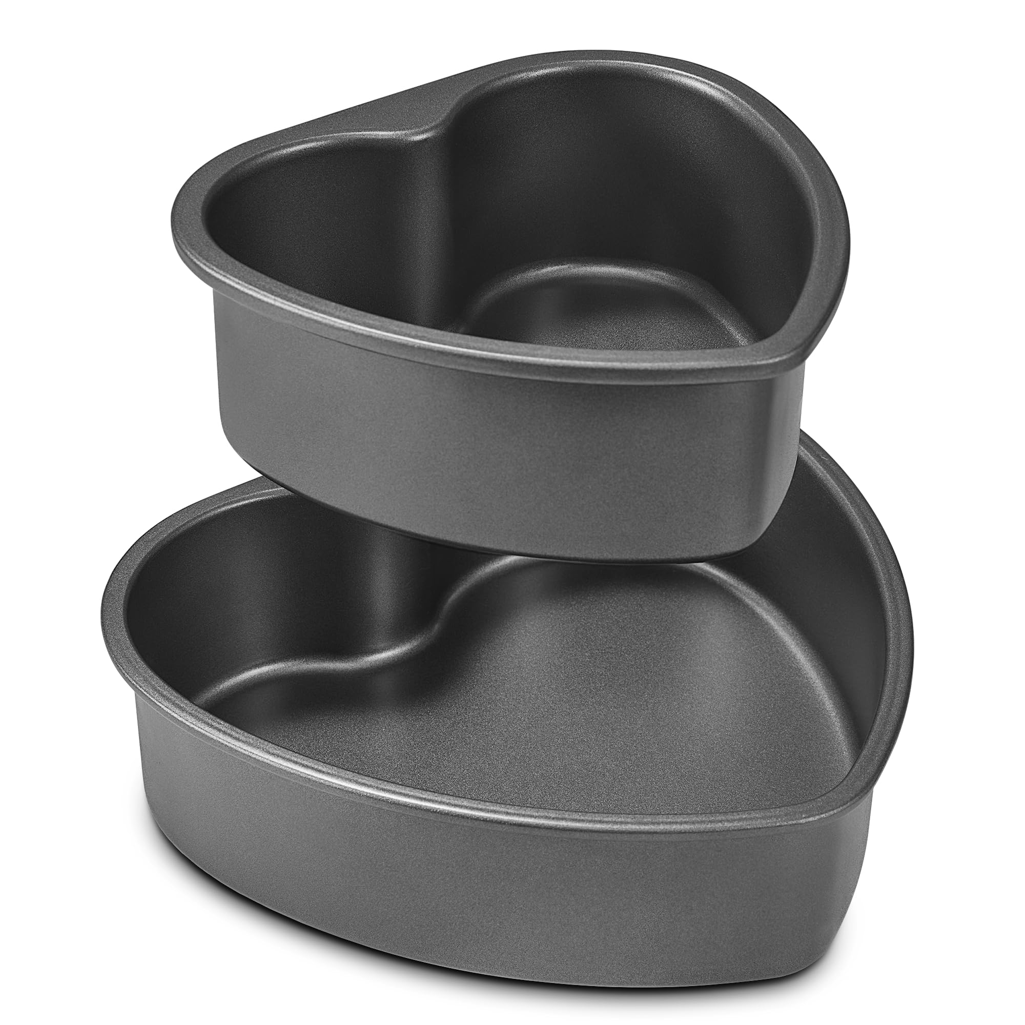 HONGBAKE Heart Shaped Cake Pan, Nonstick 8 & 6 inch Cheesecake Pans Set ...