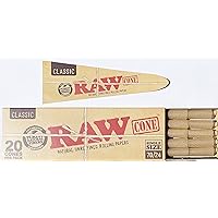 Amazon.com: RAW Cones Single Size 70/30: 20 Pack - Mini Pre Rolled ...