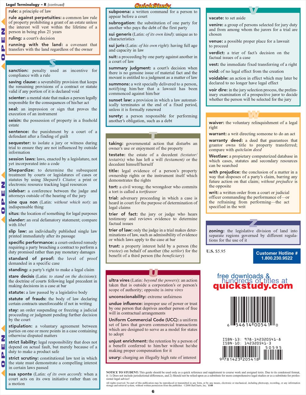 Mua Legal Terminology QuickStudy Laminated Reference Guide (QuickStudy Law) Legal Terminology ...
