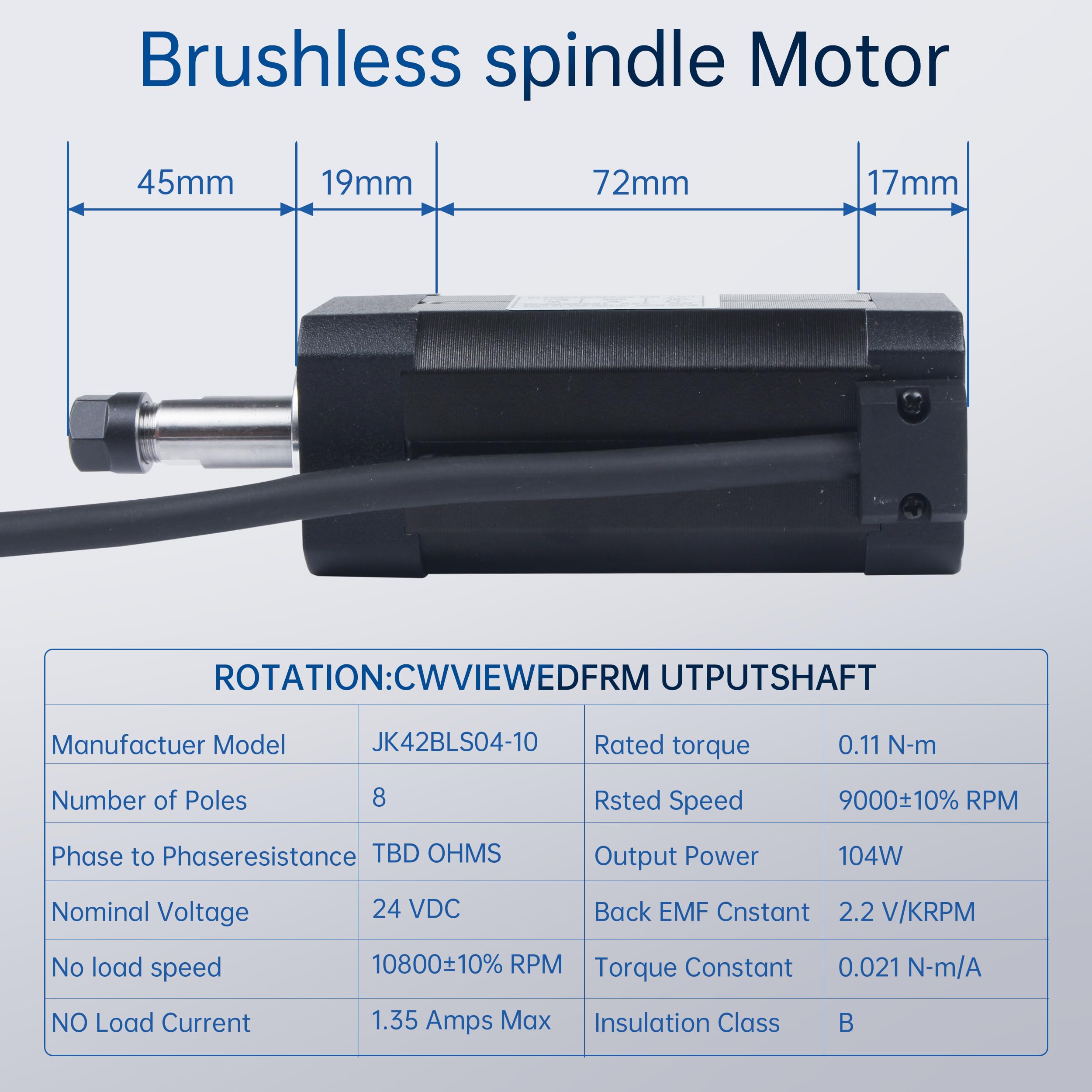 Mua RATTMMOTOR 24V DC Brushless Spindle Motor 10800RPM 104W Air Cooled ...