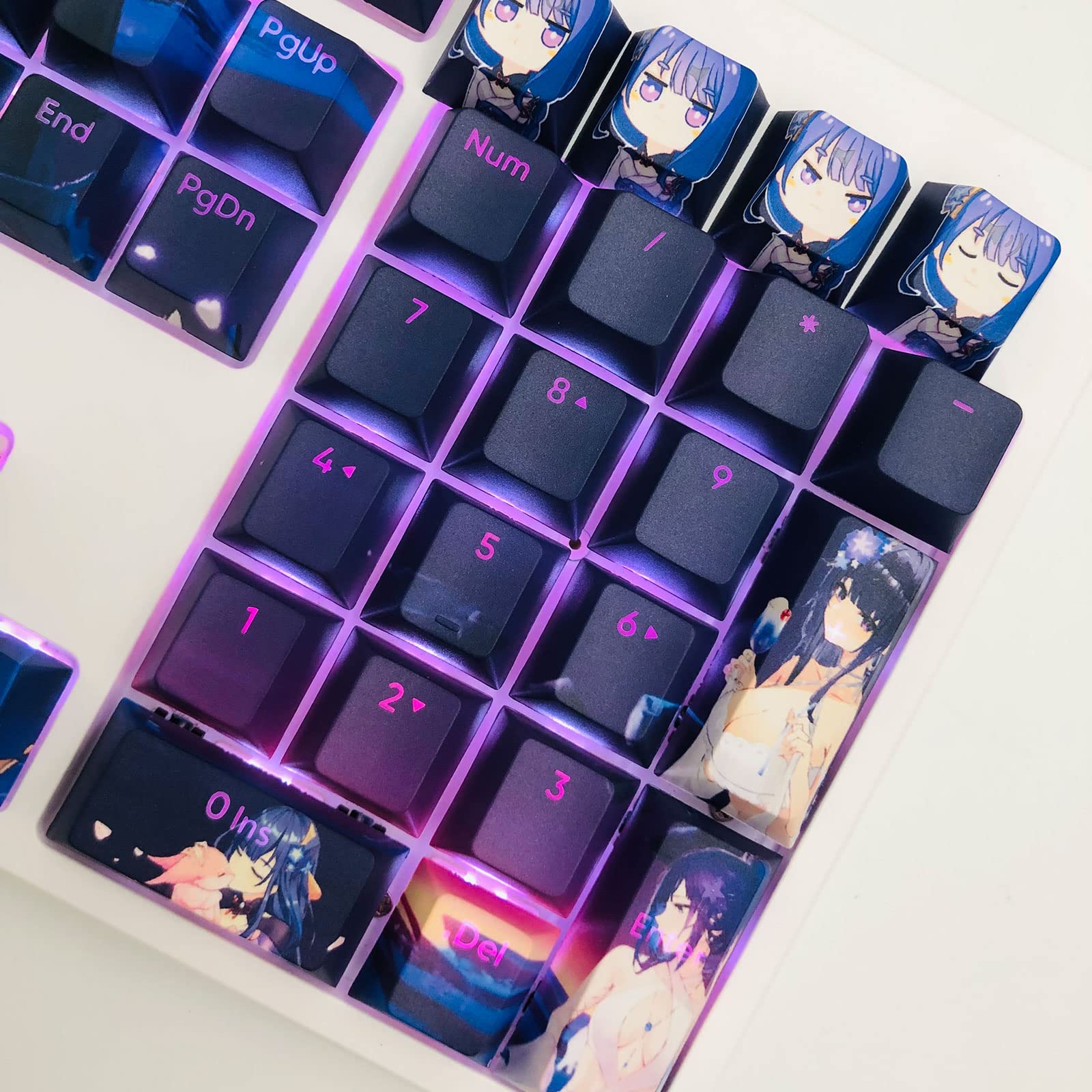 Mua CN GAMING Genshin Impact Raiden Shogun PBT Backlit Keycaps 108 Full ...