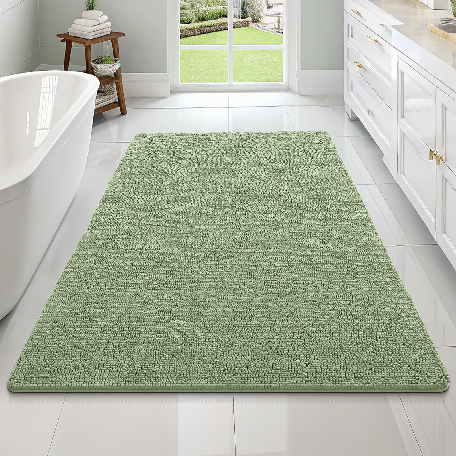OLANLY Bathroom Rugs 70x46, Extra Soft Absorbent Chenille Bath Rugs ...