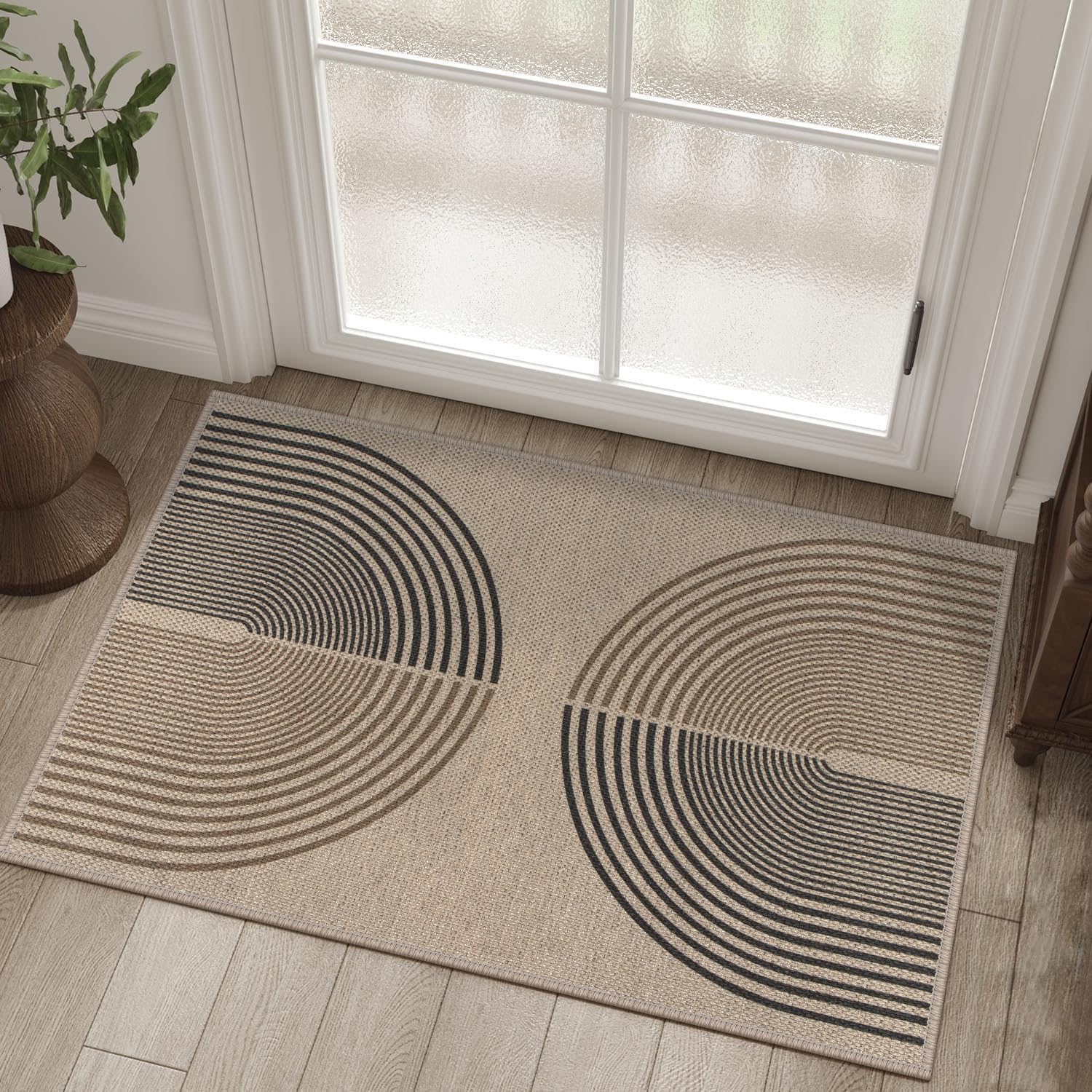 Rugalia Easy Jute Rainbow Entryway Rug, 2x3 Washable Non-Slip Indoor ...