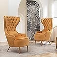 Amazon.com: KINWELL 30" W Velvet Tufted High Wingback Chairs Set of 2, Mid Century Modern Accent ...