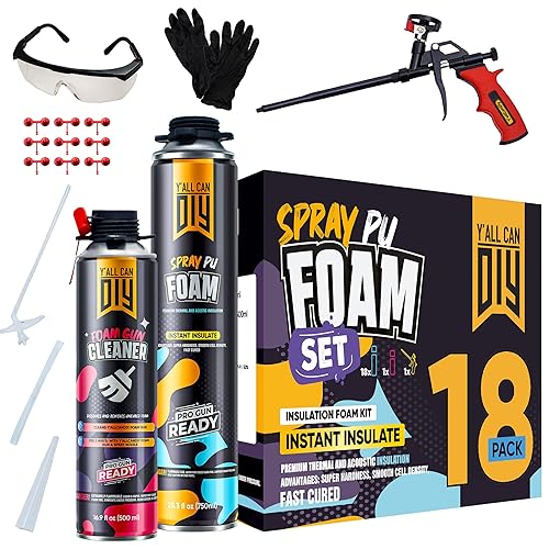 Y’allCanDiy Closed Cell Spray Foam Insulation Kit (18 Pack - 32 oz ...