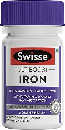 Swisse Ultiboost Iron Supplement with Vitamin C, Vitamin B6 & Vitamin ...
