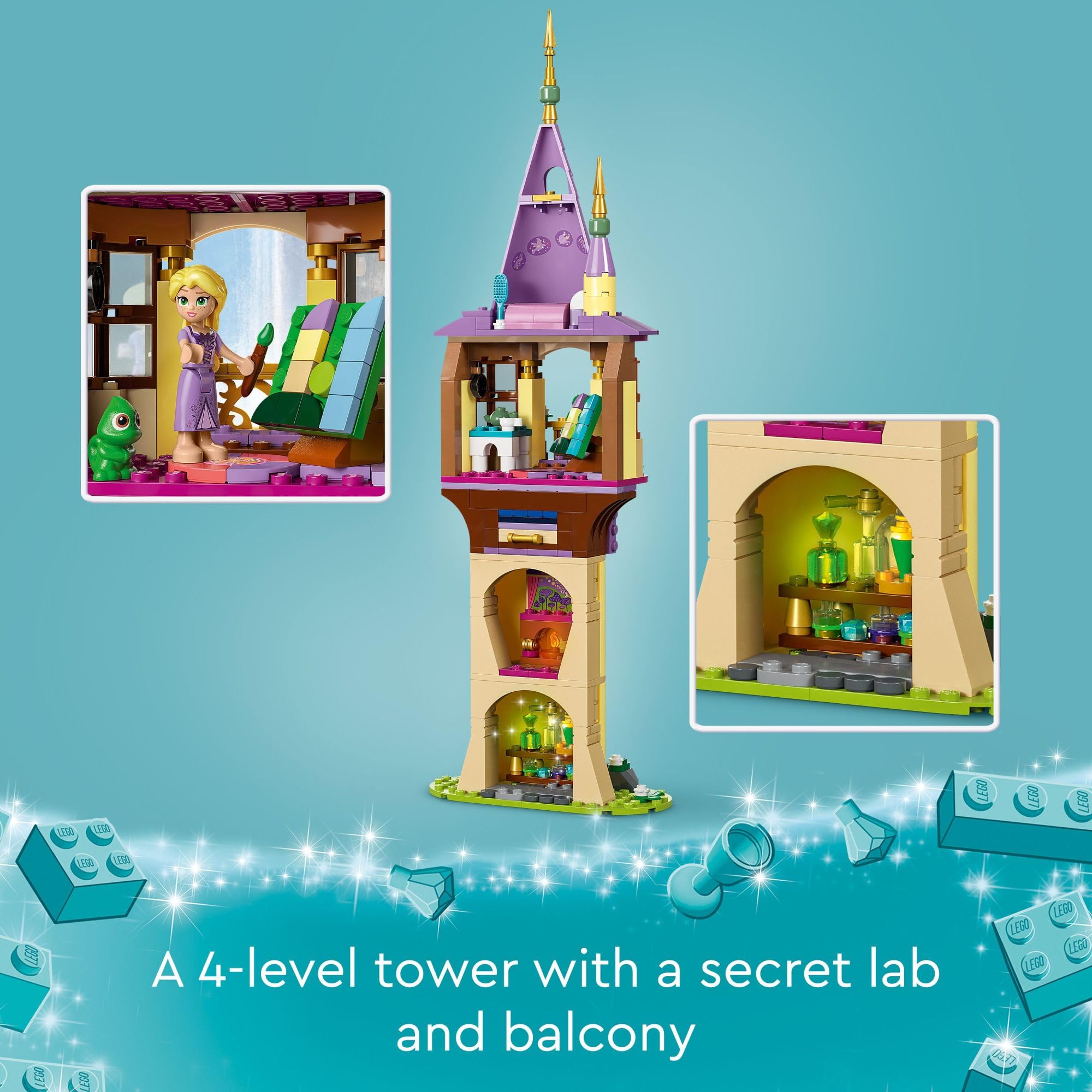 LEGO Disney Princess Rapunzel’s Tower & The Snuggly Duckling Tangled ...