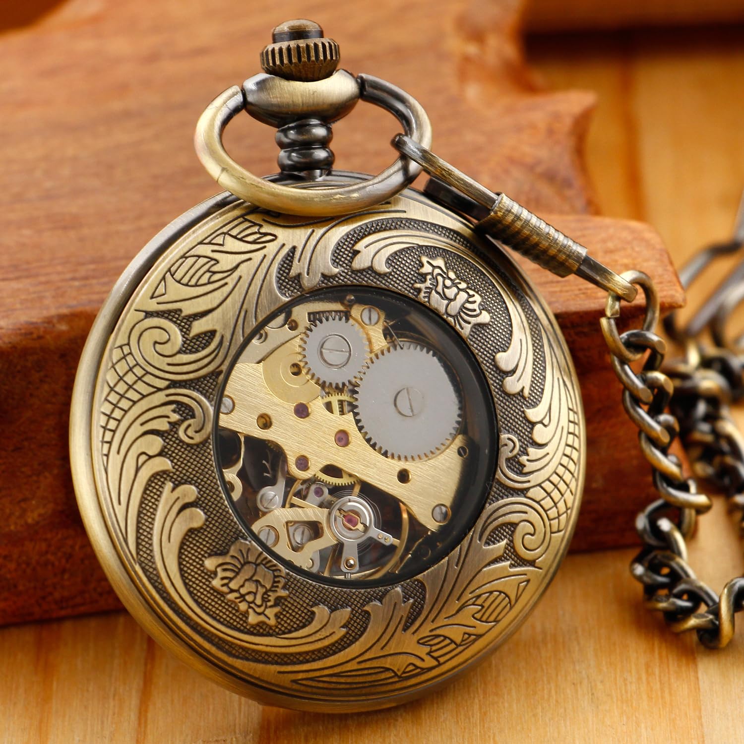 Mua Vintage Mechanical Men's Pocket Watch, Roman Dial Clock Hand Wind ...