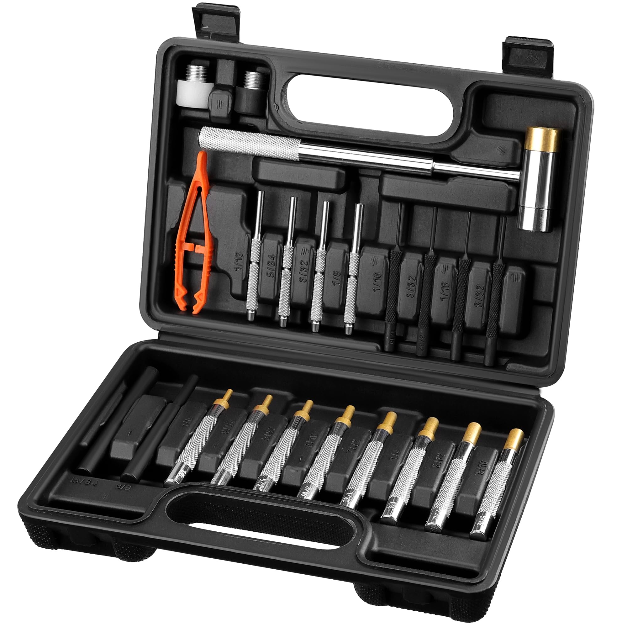 HORUSDY Punch Set Roll Pin Punch Set 22-Piece with Replaceable Face ...