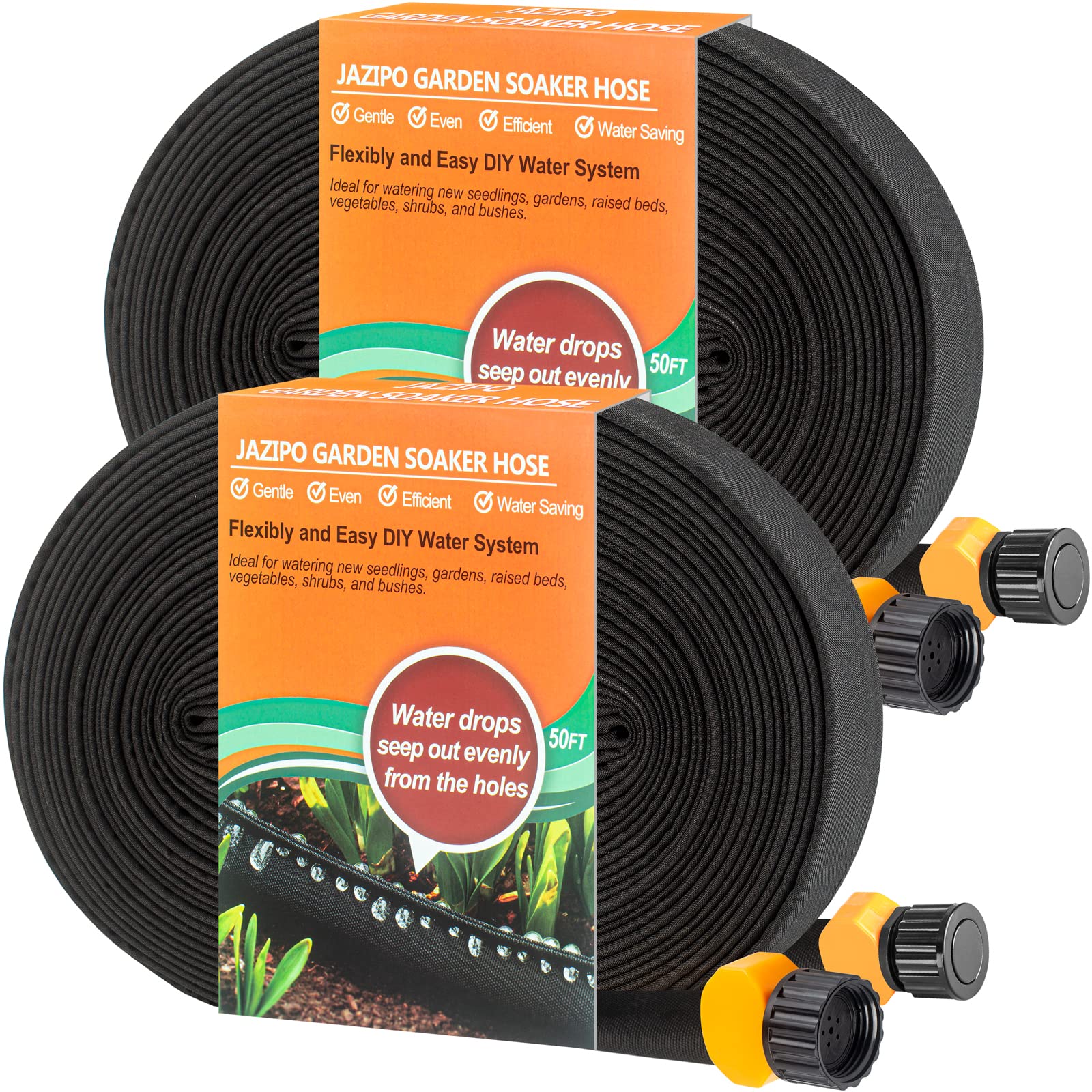 Mua JAZIPO Premium Soaker Hose 100ft (50ft x 2Pack), Efficient Garden ...