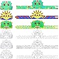 Amazon.com: WinnerWhy 24 Pcs Color Your Own Dinosaur Crown for Kids ...