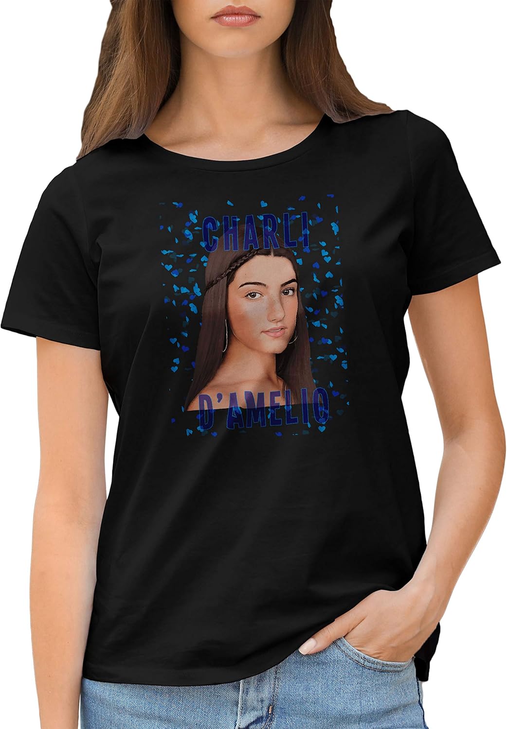 GR8Shop Charli D'Amelio Lovely Women's T-Shirt : Amazon.co.uk: Clothing